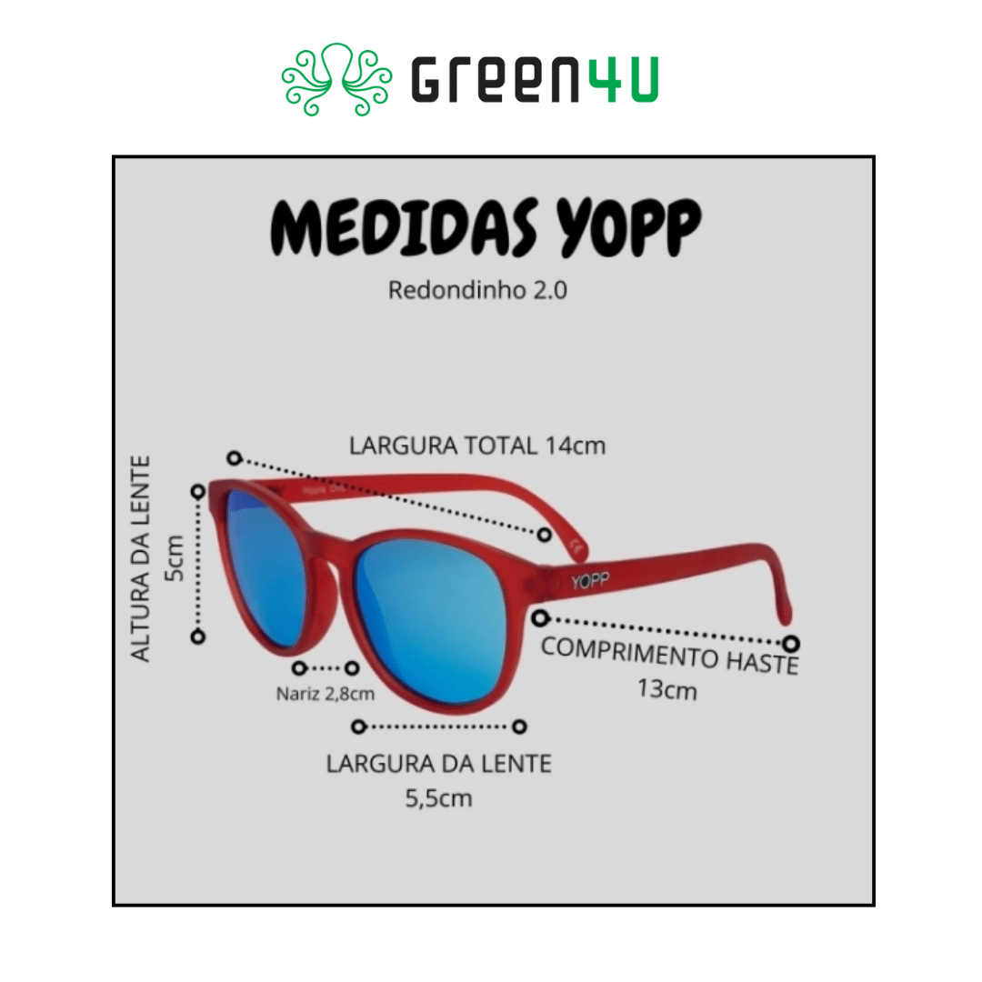 Óculos Yopp Redondo - Total Black - Green Store 4U
